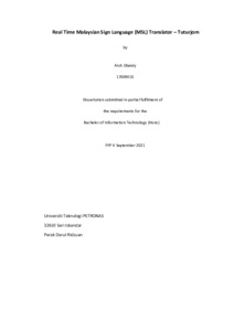 Real Time Malaysian Sign Language (MSL) Translator – Tuturjom - UTP ...